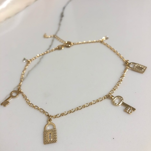 Jewelry | 18k Gold Filled Key Lock Anklet | Poshmark